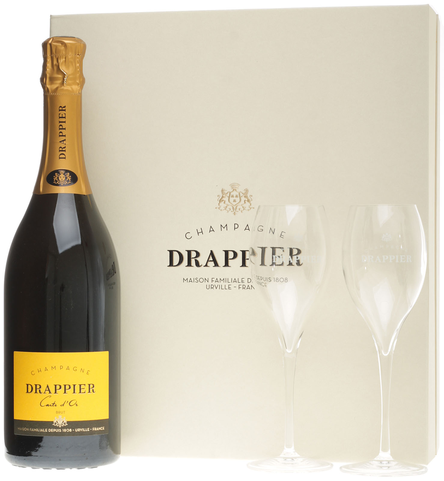 Drappier Brut Carte D´or Champagner Geschenkset mit 2 G