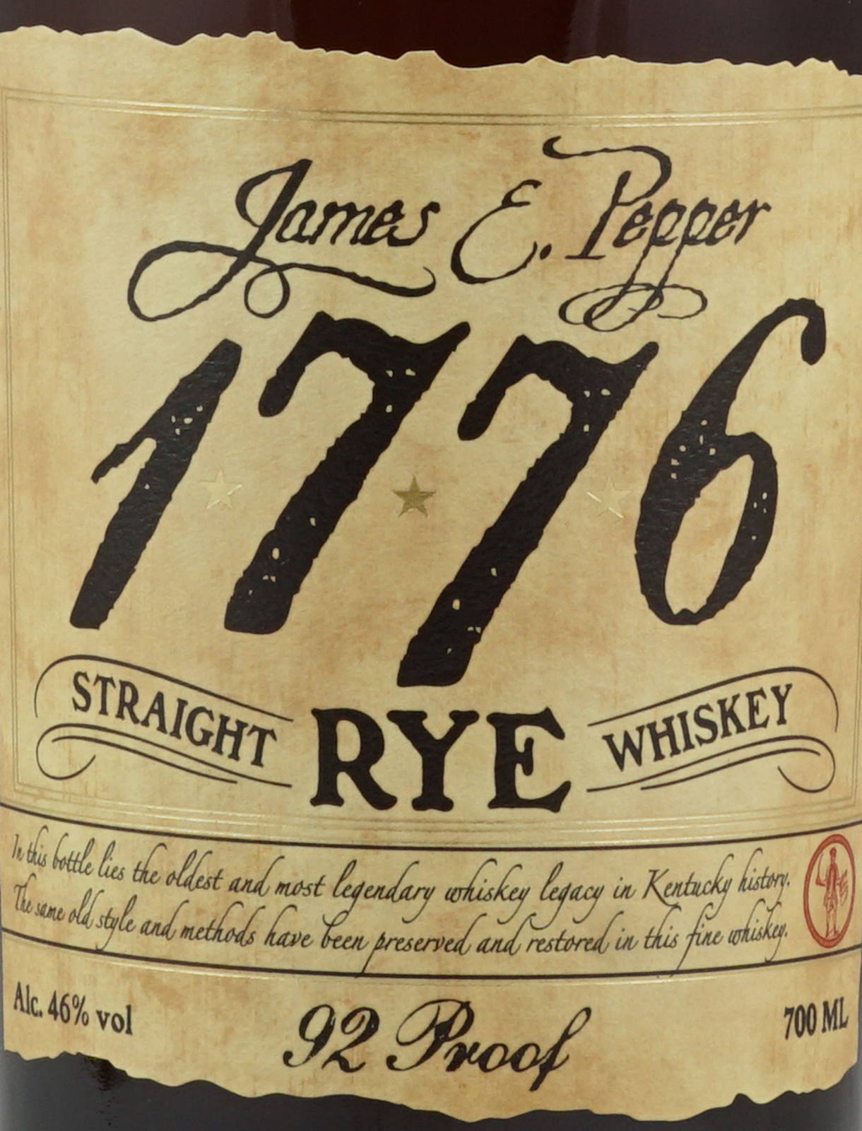 Der neue 1776 Straight Rye Whiskey mit 46 % Vol. anstat