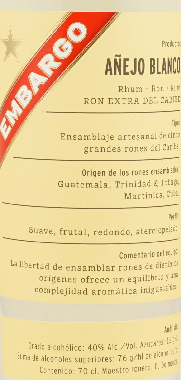 Embargo Anejo Blanco Rum - Guter Karibik Rum mit 700 ml