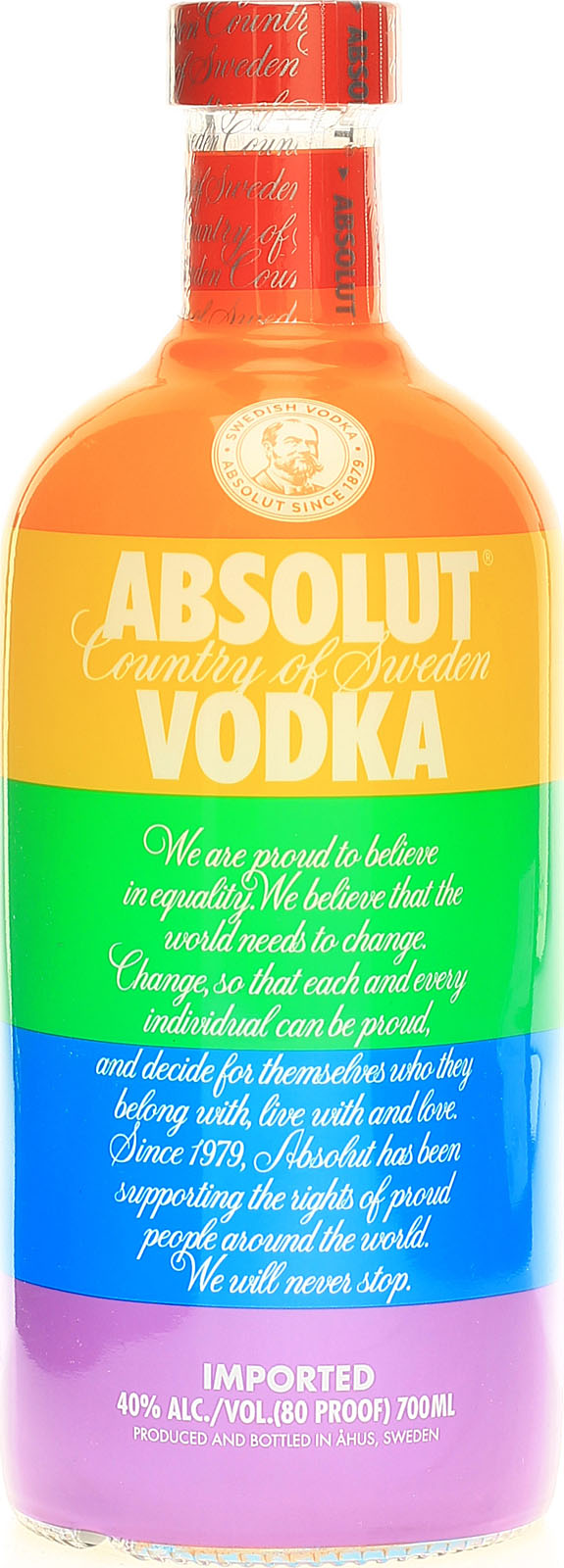 Absolut Colors Vodka – Pride mit 0,7 Liter 40 % Vol. im