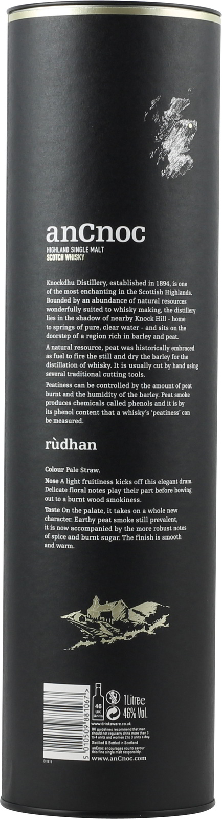 AnCnoc Rudhan 1 Liter 46 % Vol., Single Malt