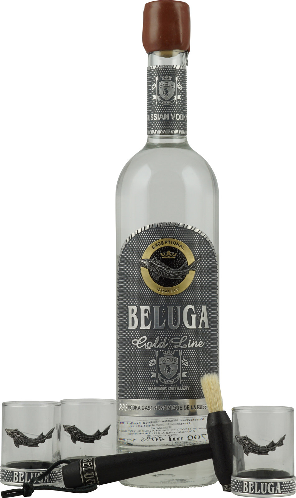 Beluga Gold Line Vodka 0,7 Liter 40 % Vol. GP mit 3 Sho