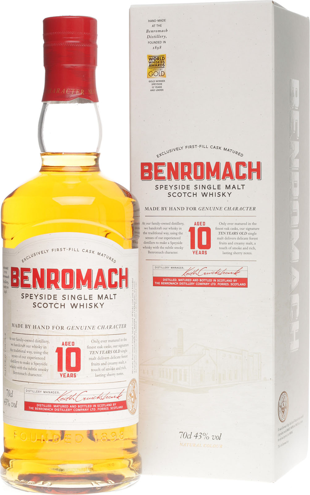 Benromach Single Malt Whisky 10 Jahre 0,7 Liter 43 % Vo