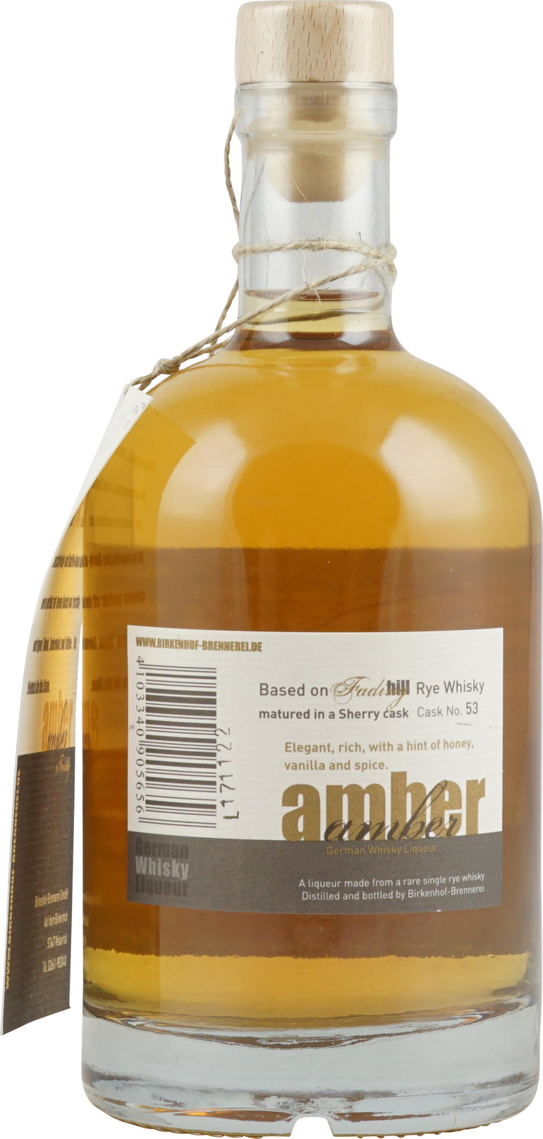 Birkenhof Amber Whisky Likör aus Fading Hill Rye Whisky