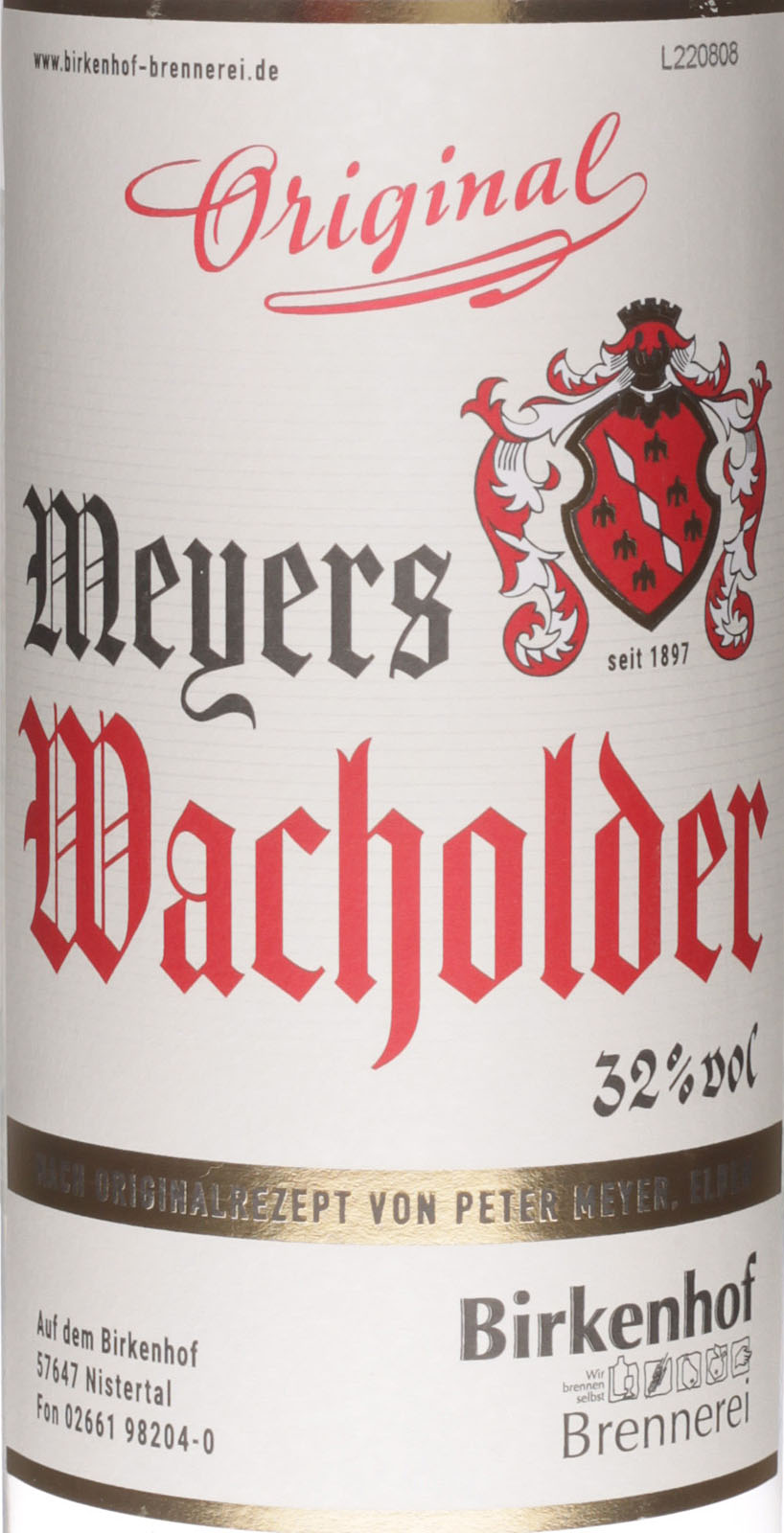 Birkenhof Meyers Wacholder, Wacholderschnaps aus der Br