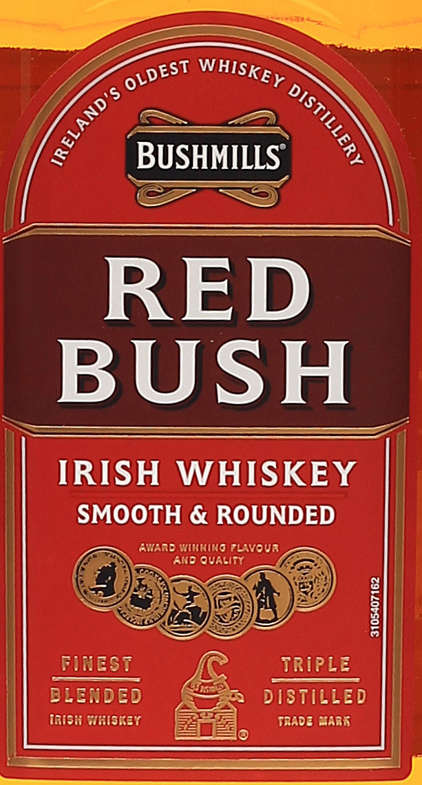 Bushmills Red Bush Irish Whiskey, Bushmills White Label