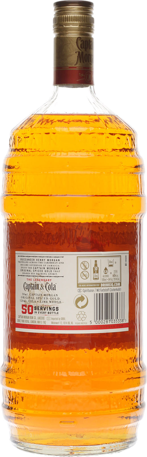 Captain Morgan Spiced Gold Barrel Bottle 1,5 Liter 35 %