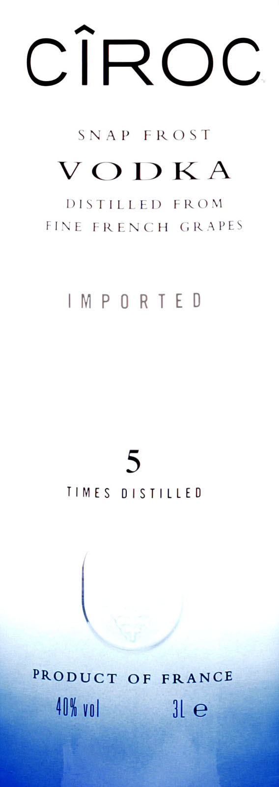 Ciroc Vodka aus Frankreich mit 3,0 Liter im günstigen S