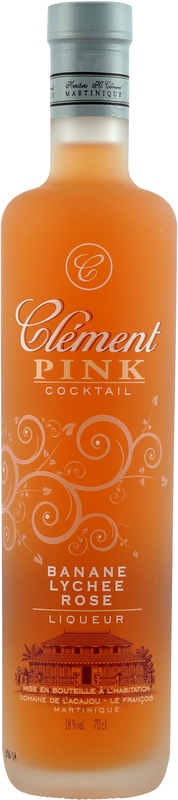 Clement Pink Likör mit Rosen, Bananen und Litschi