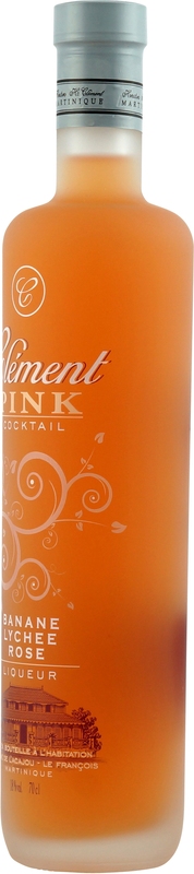 Clement Pink Likör mit Rosen, Bananen und Litschi
