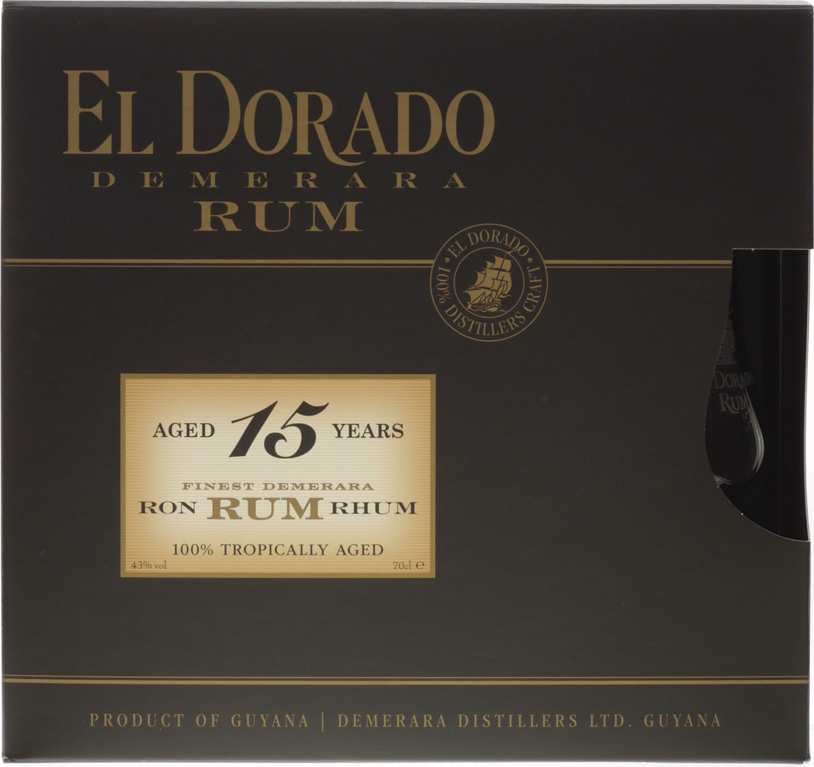 El Dorado Rum 15 Jahre Set mit zwei Gläser - Geschenkse