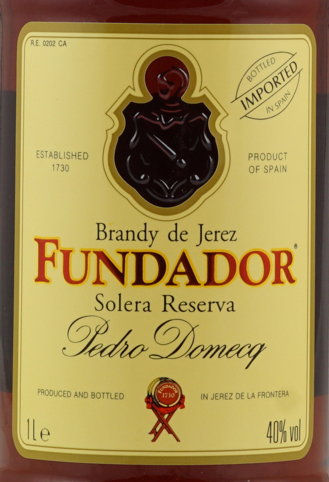 Fundador Solera Reserva Brandy 1 Liter 40 % Vol. - 40 B