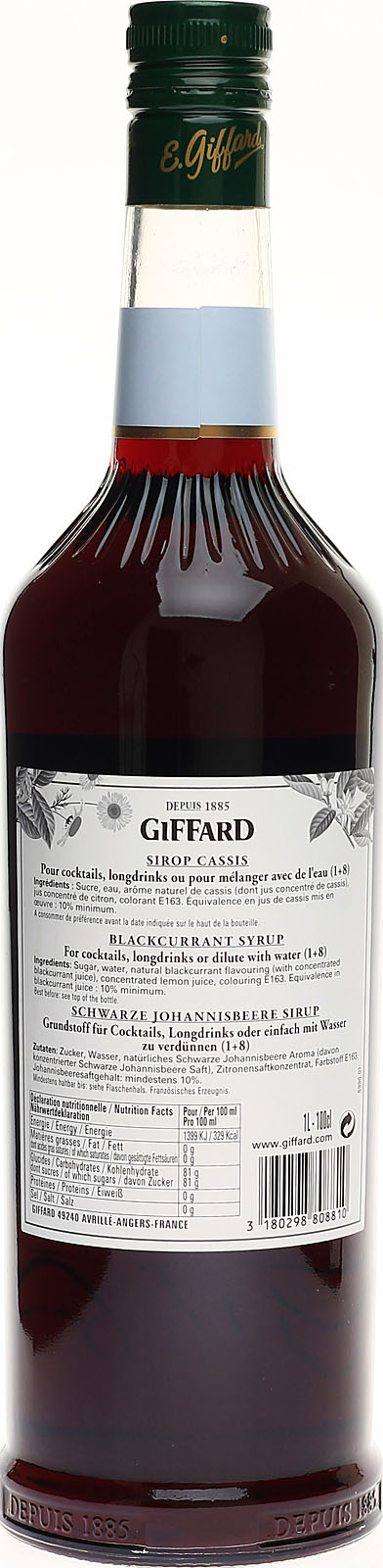 Giffard Cassis (Schwarze Johannisbeere) Sirup 1 Liter