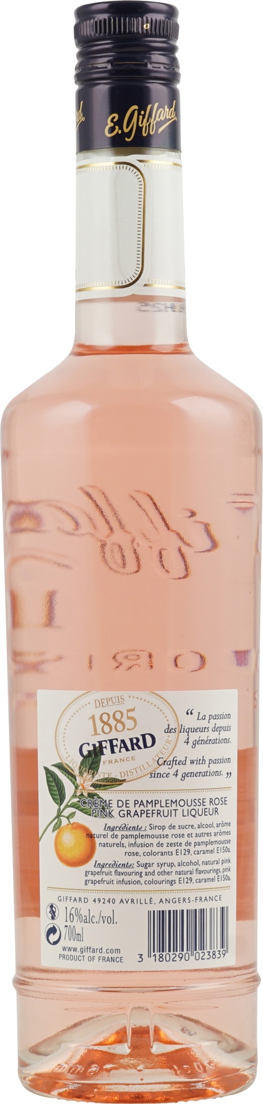 Giffard Crème de Pamplemousse Rose (Pink Grapefruit)