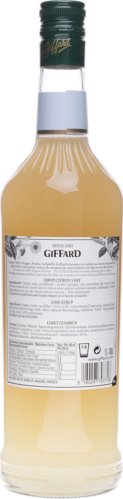 Giffard Limetten (Citron Verte, Lime) Sirup 1 Liter, on
