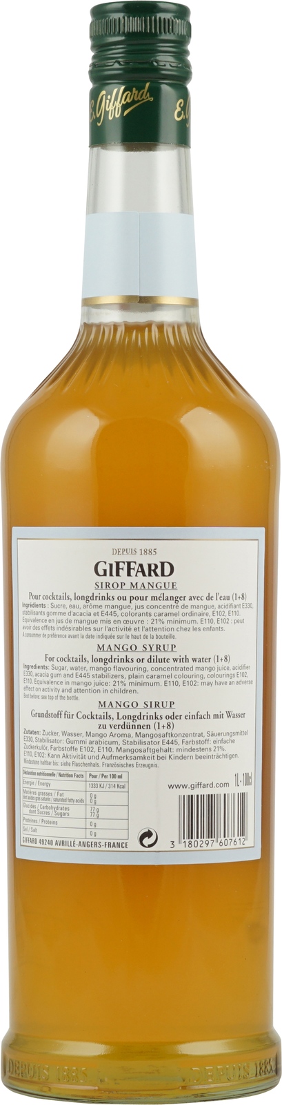Giffard Mango (Mangue) Sirup 1 Liter, online