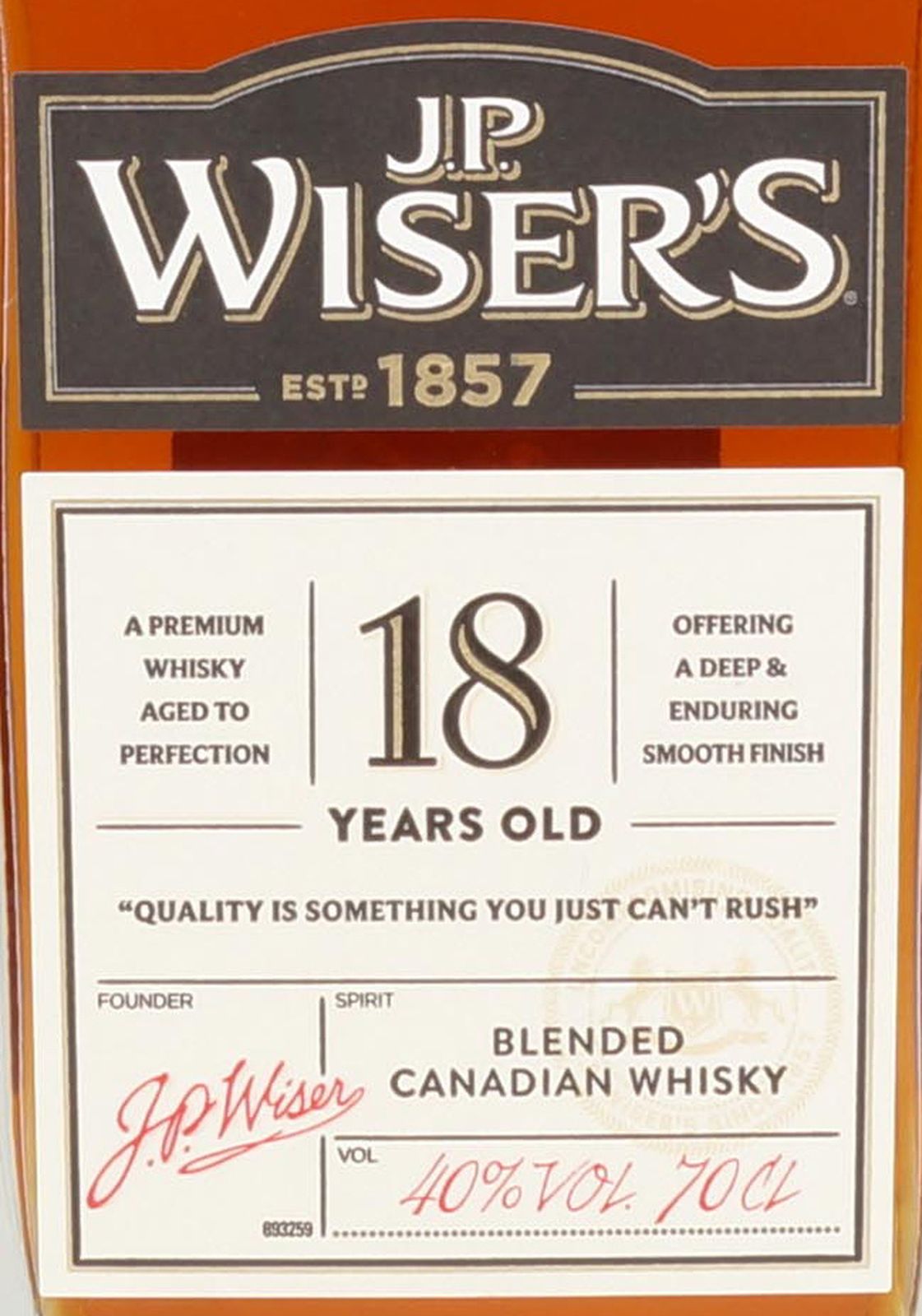J.P. Wiser´s 18 Jahre - kanadischer Whisky jetzt kaufen