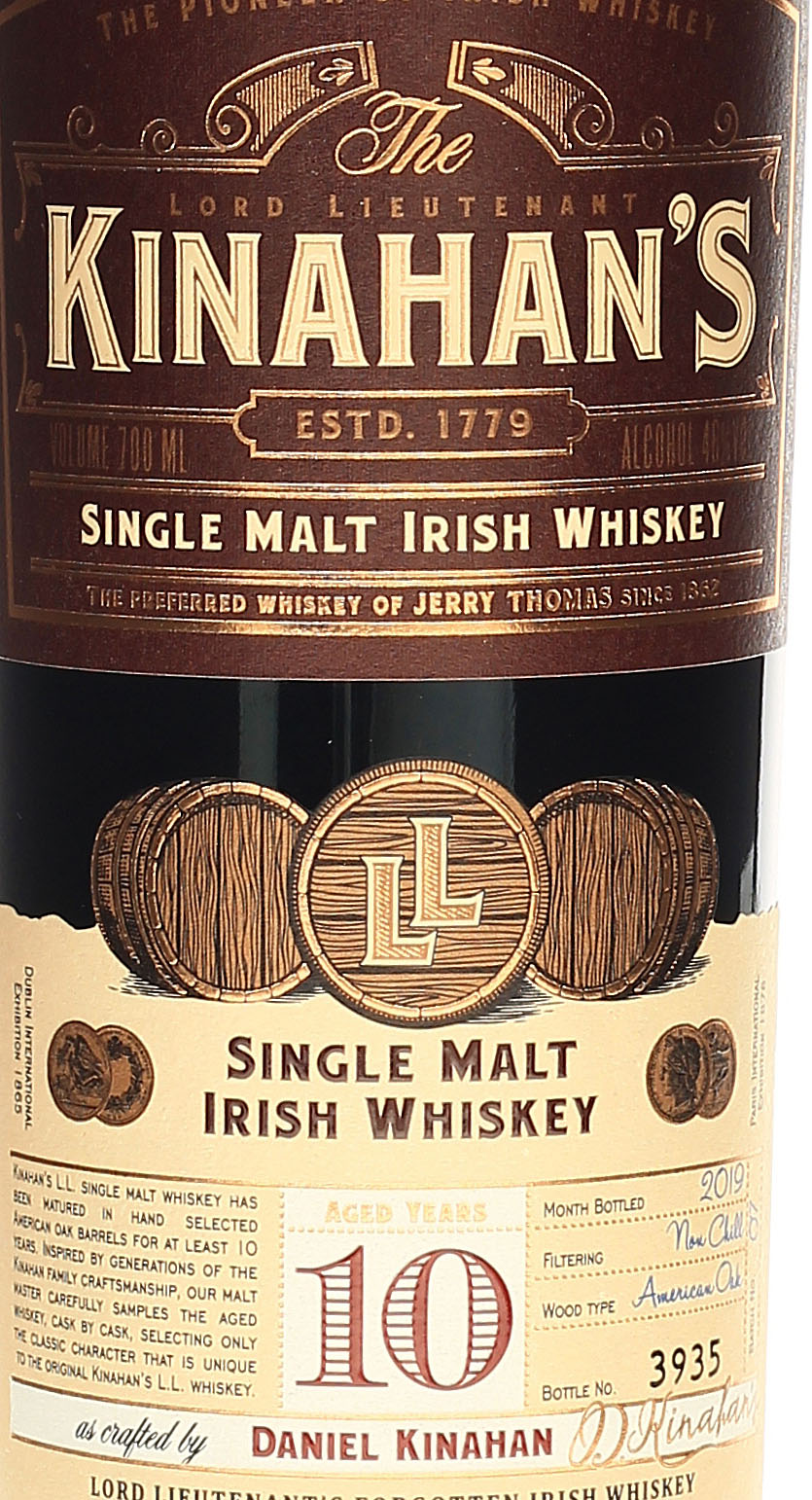 Kinahans 10 Jahre Irish Whiskey 0,7 Liter 46 % Vol.