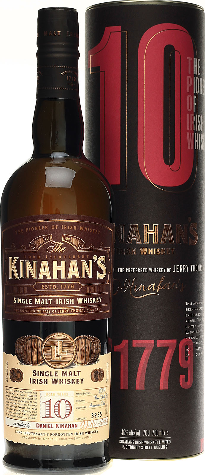 Kinahans 10 Jahre Irish Whiskey 0,7 Liter 46 % Vol.