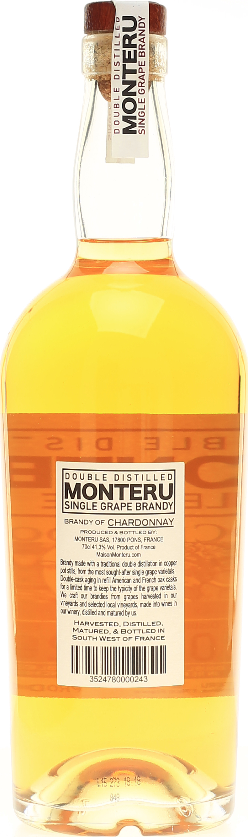 Monteru Chardonnay French Single Grape Brandy, edler We