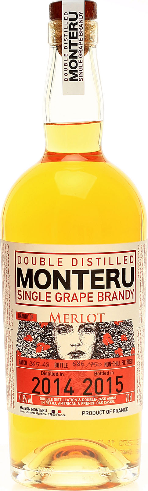 Monteru Merlot French Single Grape Brandy, preisgekrönt