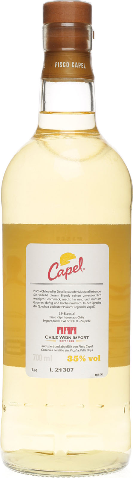 Pisco Capel aus Trauben in Chile hergestellt