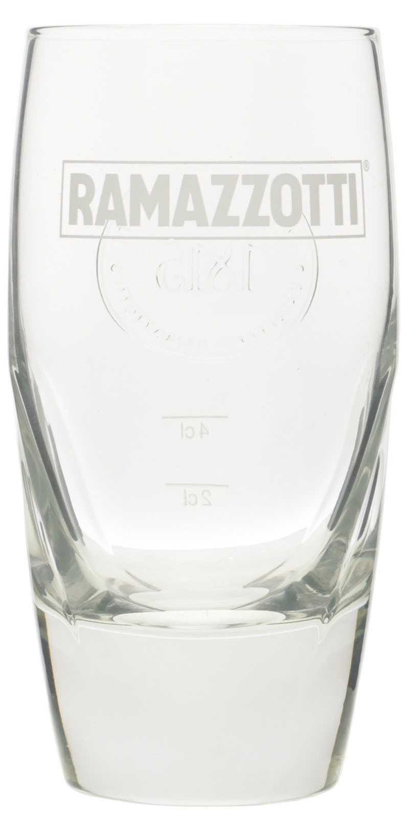 Longdrinkglas Ramazzotti 1815 mit 2cl und 4cl Eichung