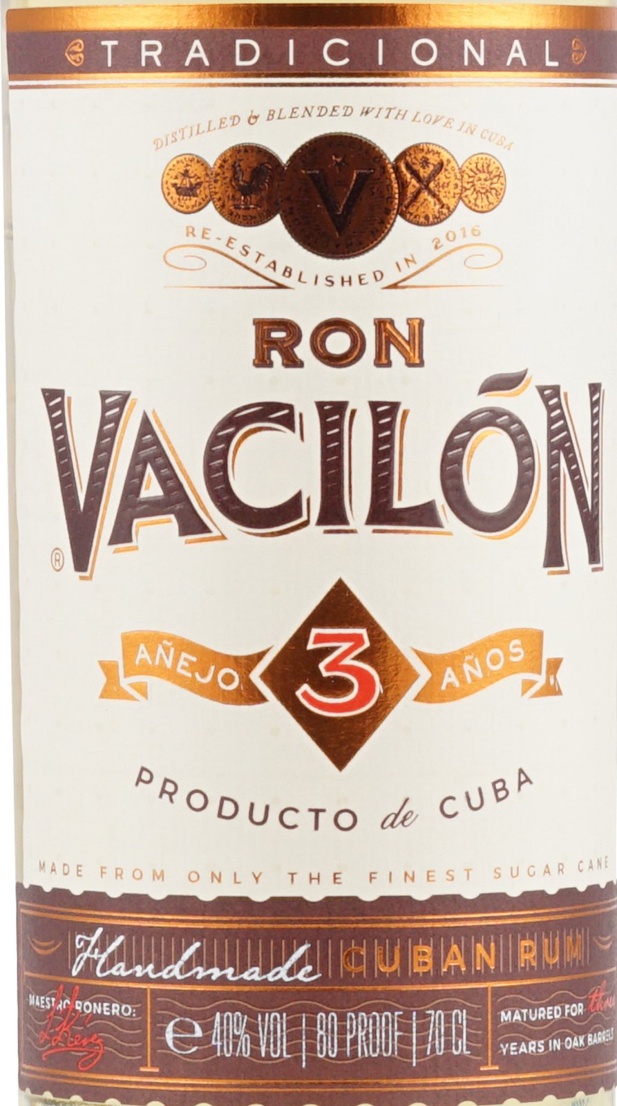 Ron Vacilon Anejo 3 Jahre aus Kuba mit 700 ml und 40 %