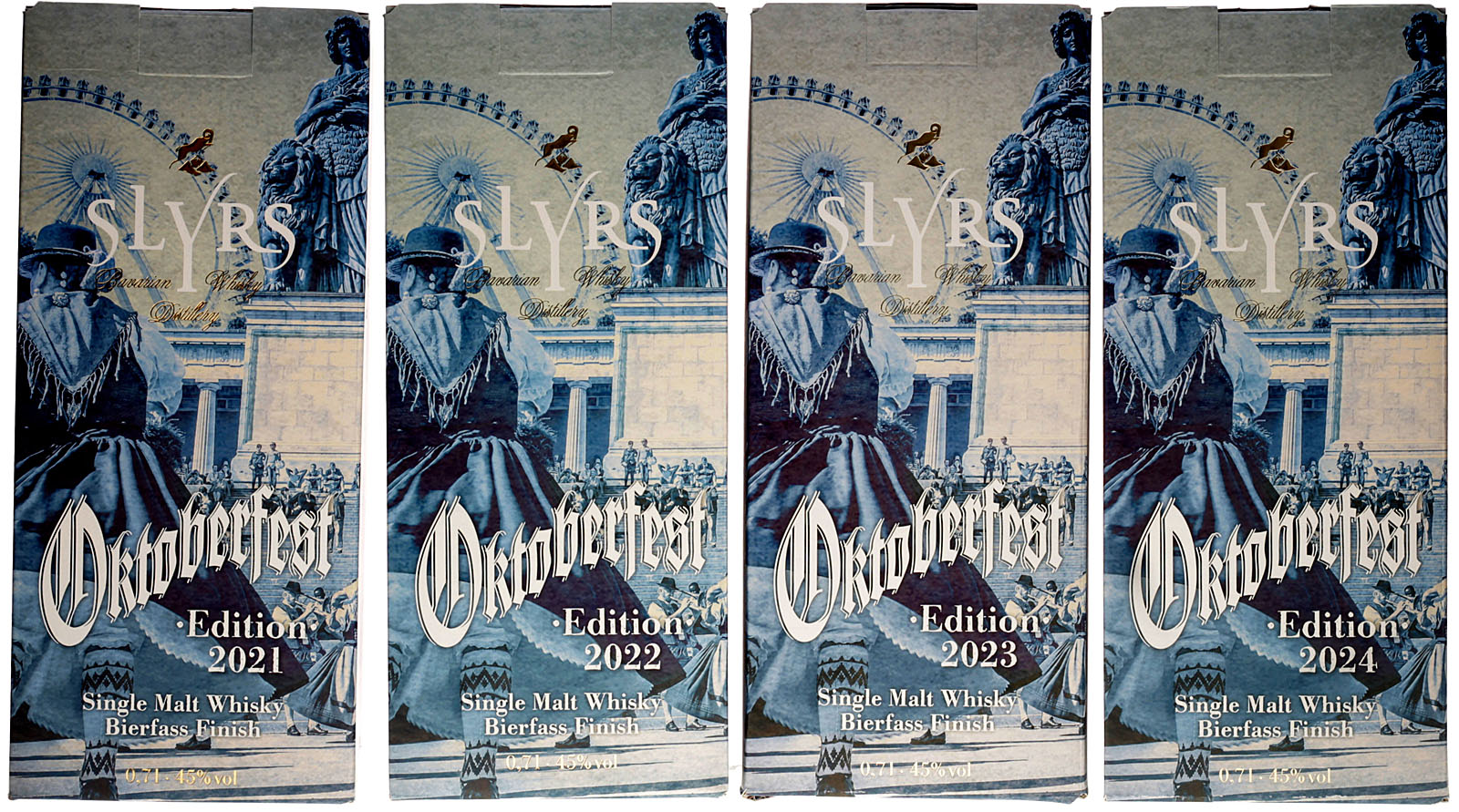 Slyrs Oktoberfest Set: 4 Whisky-Editionen & 6 Gläser