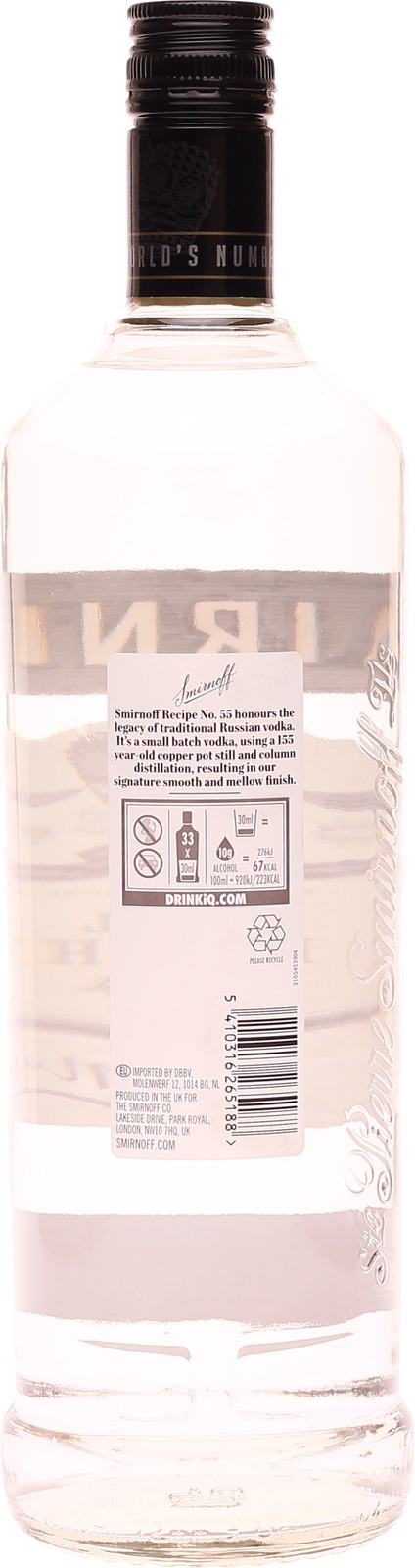 Smirnoff Vodka Black Label 1 Liter 40% Vol. - über 110