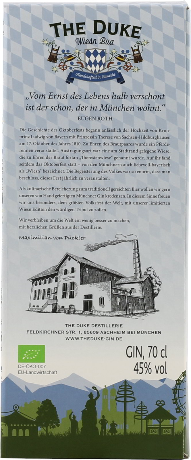 The Duke Munich Dry Gin Wiesn Edition BUA BIO, Gaudi