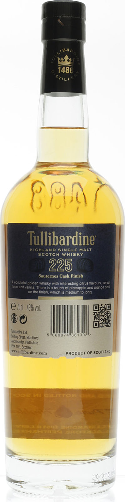 Tullibardine 225 Sauternes Finish Whisky 0,7l 43% Vol.