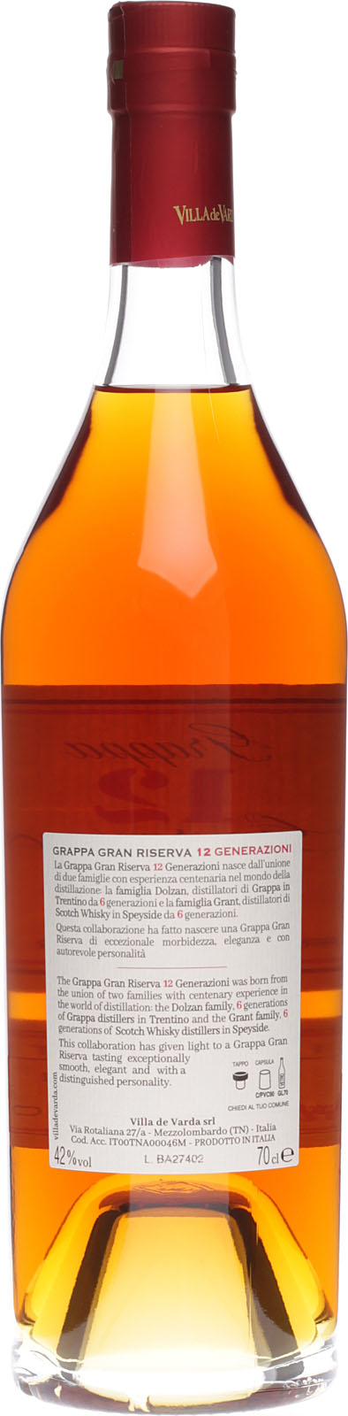 Villa de Varda Grappa Gran Riserva 12 Generazioni