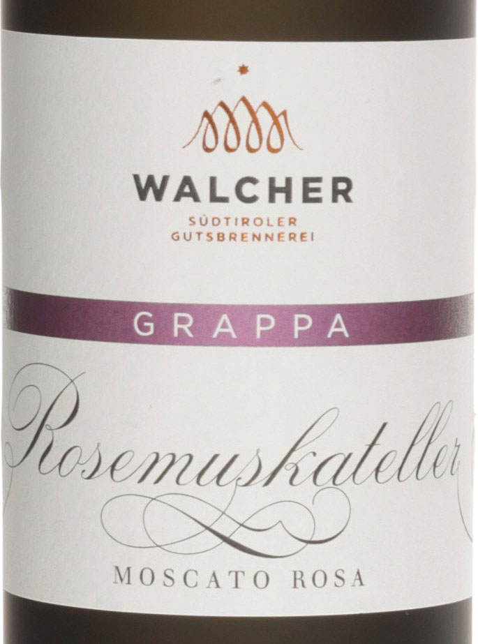 Walcher Grappa Rosenmuskateller 500ml 42% aus Südtirol