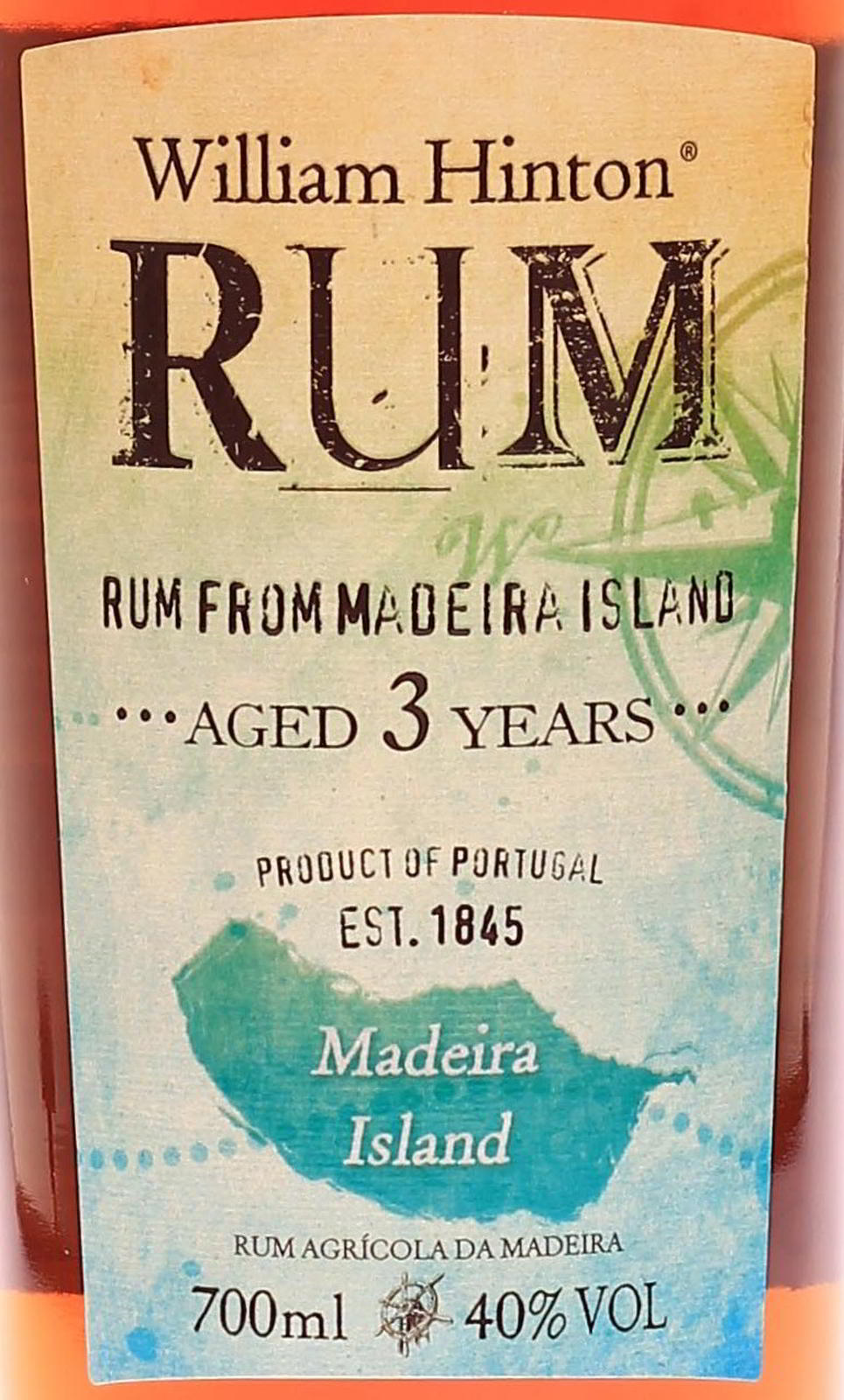 William Hinton Rum da Madeira 3 Jahre, von der Insel Ma